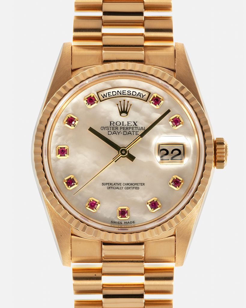 Rolex Day-Date 18238 Mother of Pearl Rubies Watch | S.Song Vintage ...