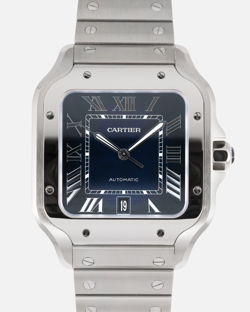 Cartier Santos De Cartier Large Blue Watch | S.Song Vintage Timepieces ...